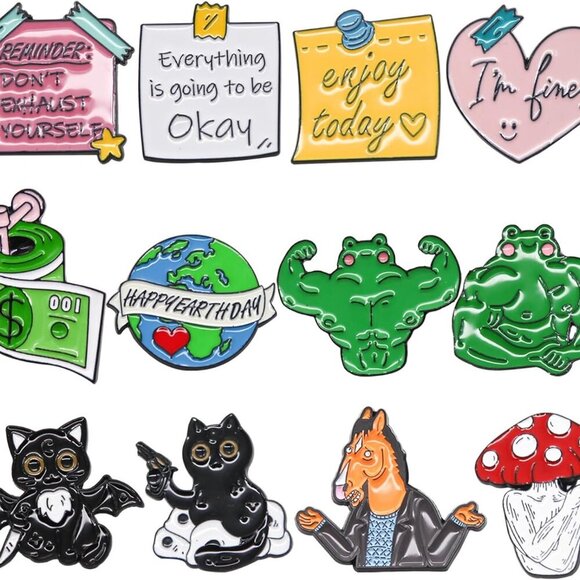 Jewelry | Enamel Pins Bulk Set Mixed Cute Enamel Brooch Lapel Pin ...